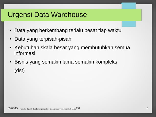 Konsep Dasar Data Warehouse | PDF