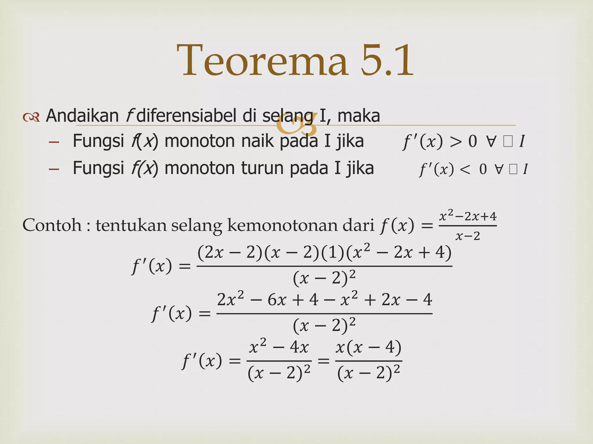 Pertemuan 1. kemonotonan | PPTX