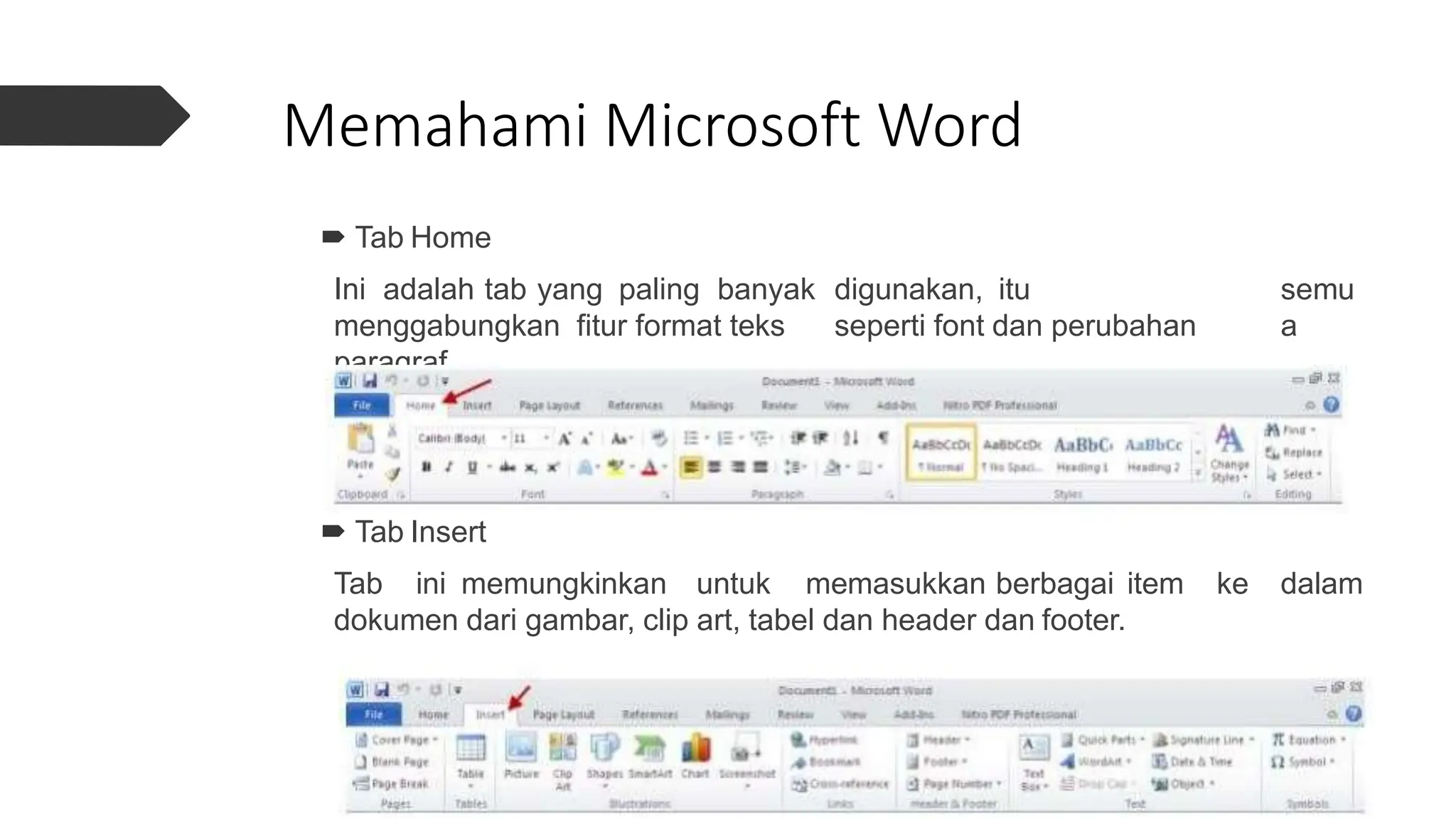 Pertemuan 1. Pengenalan Dasar Ms. Word.pptx Pertemuan 1. Pengenalan Dasar Ms. Word.pptx
