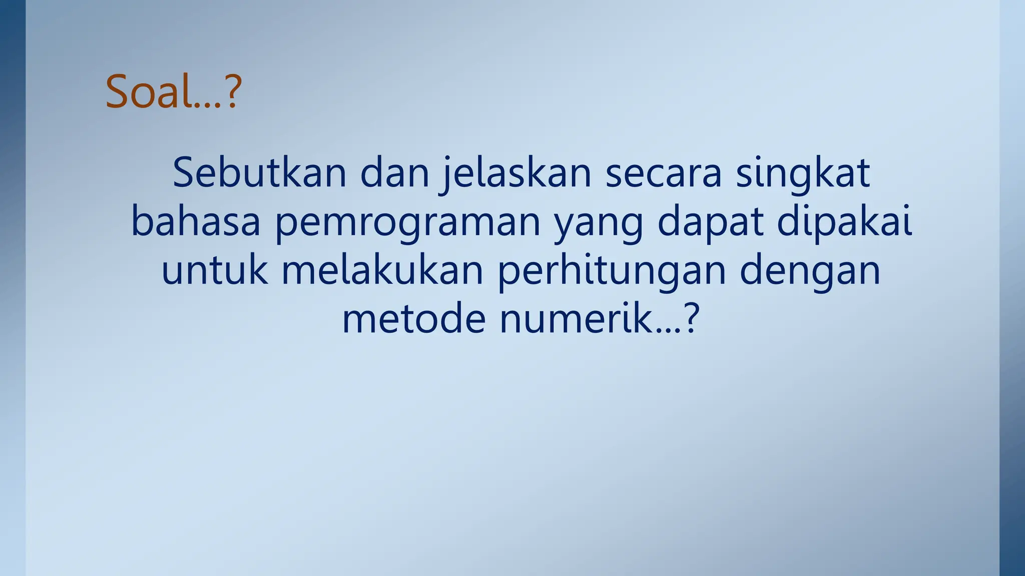 Metode Numerik Hybrid, pertemuan pertama | PPTX