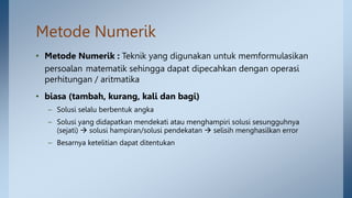 Metode Numerik Hybrid, pertemuan pertama | PPTX