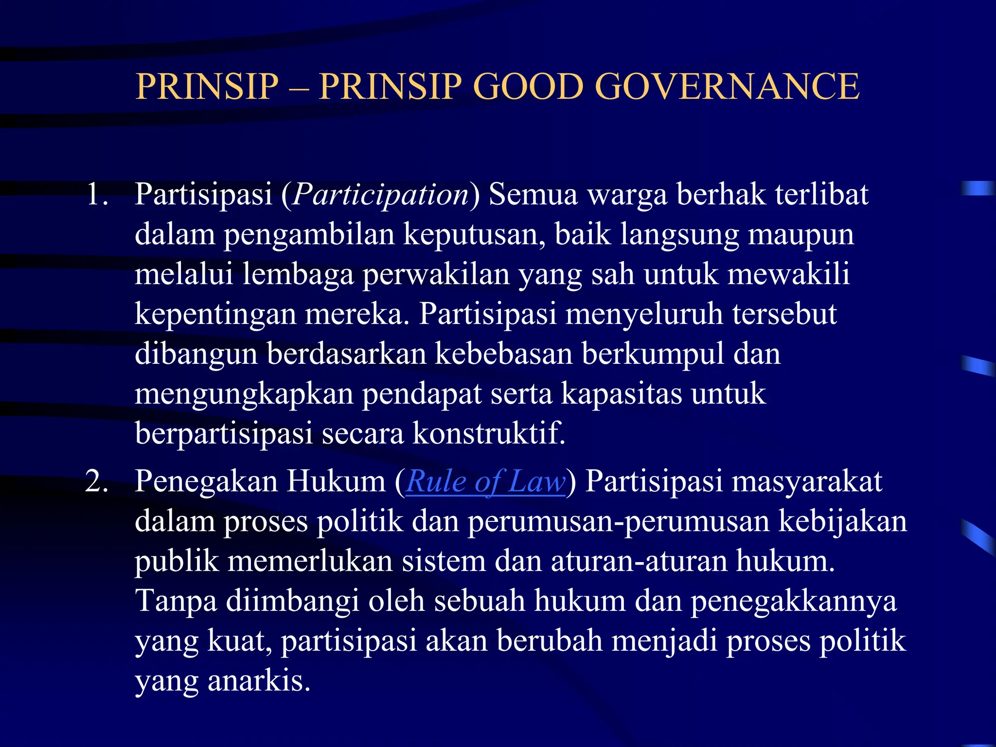 Materi kuliah Pengantar Ilmu Administrasi Negara, tentang Good Governance 1.ppt
