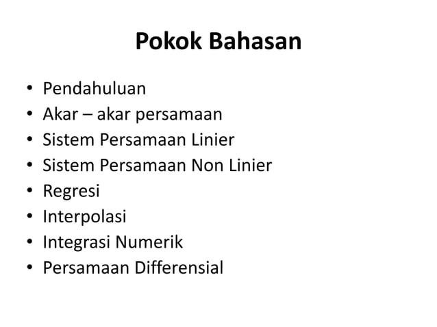 Metode Komputasi, Pentingnya Metode Numerik | PPTX