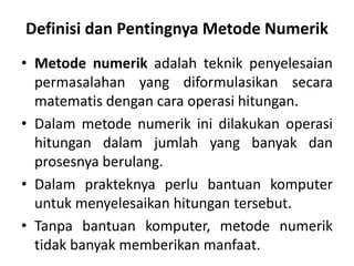 Metode Komputasi, Pentingnya Metode Numerik | PPTX