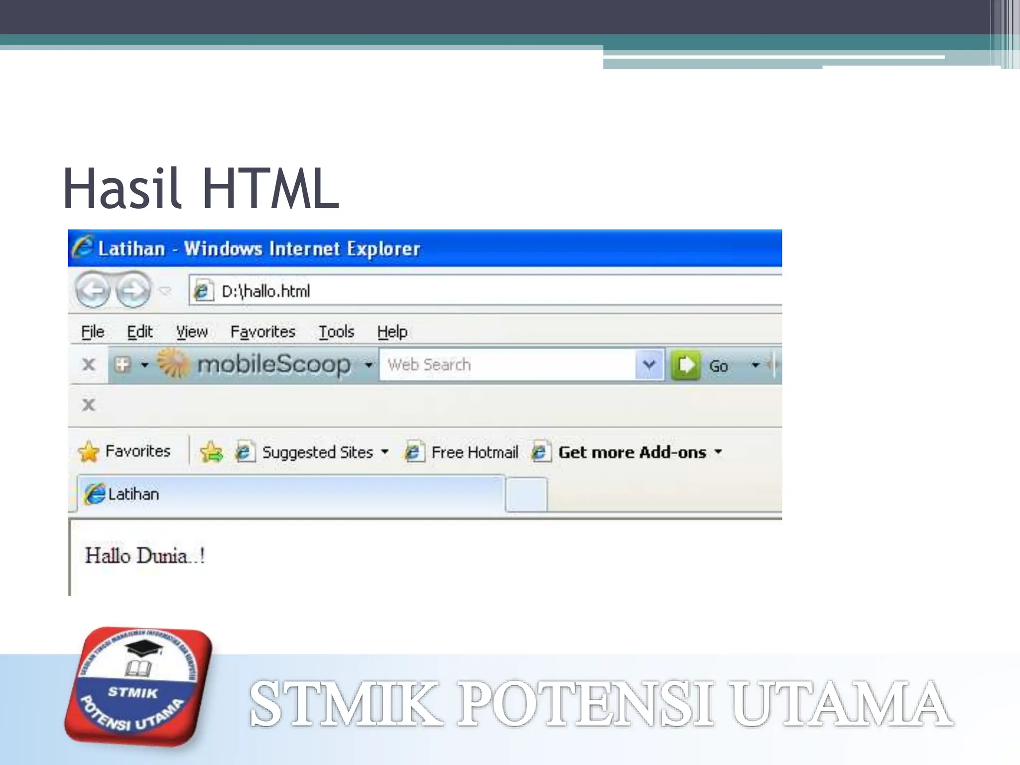 Dasar-dasar Bhs Pemrograman Internet .ppt