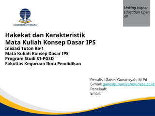 Pertemuan 1 Konsep Dasar IPS Universitas Terbuka | PPTX