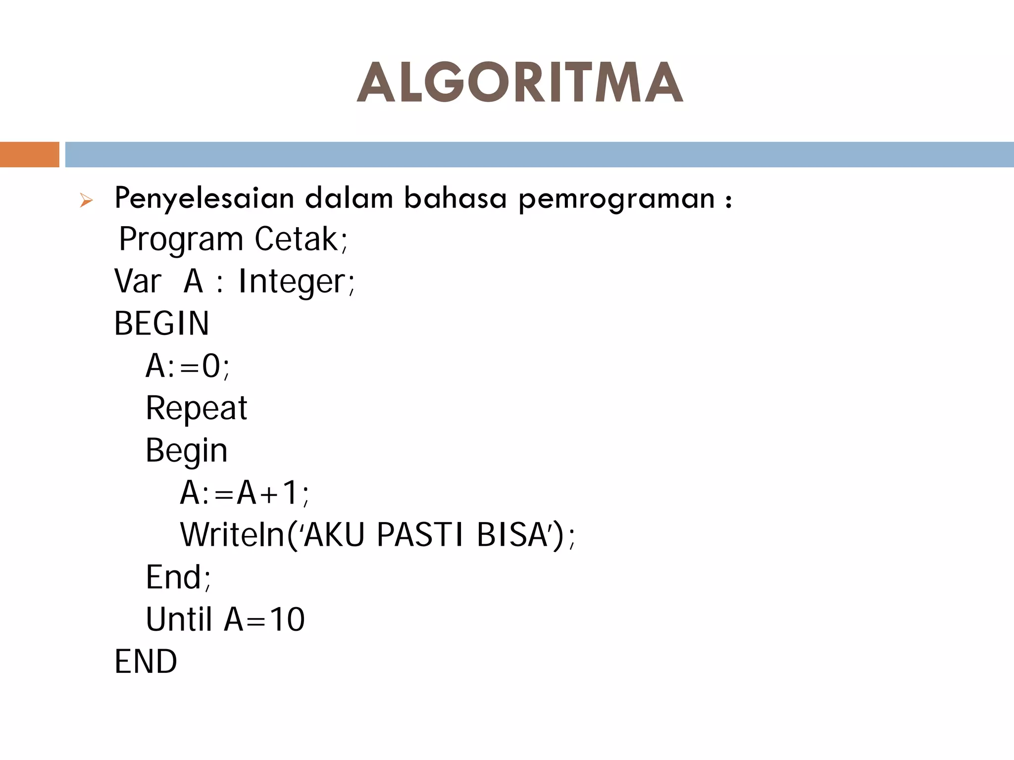 Pertemuan 1 algoritma pemrograman dan flowchart | PDF