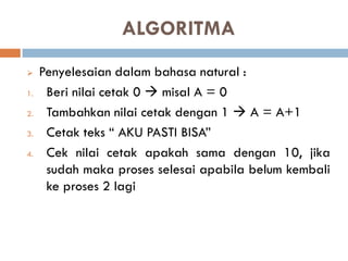 Pertemuan 1 algoritma pemrograman dan flowchart | PDF