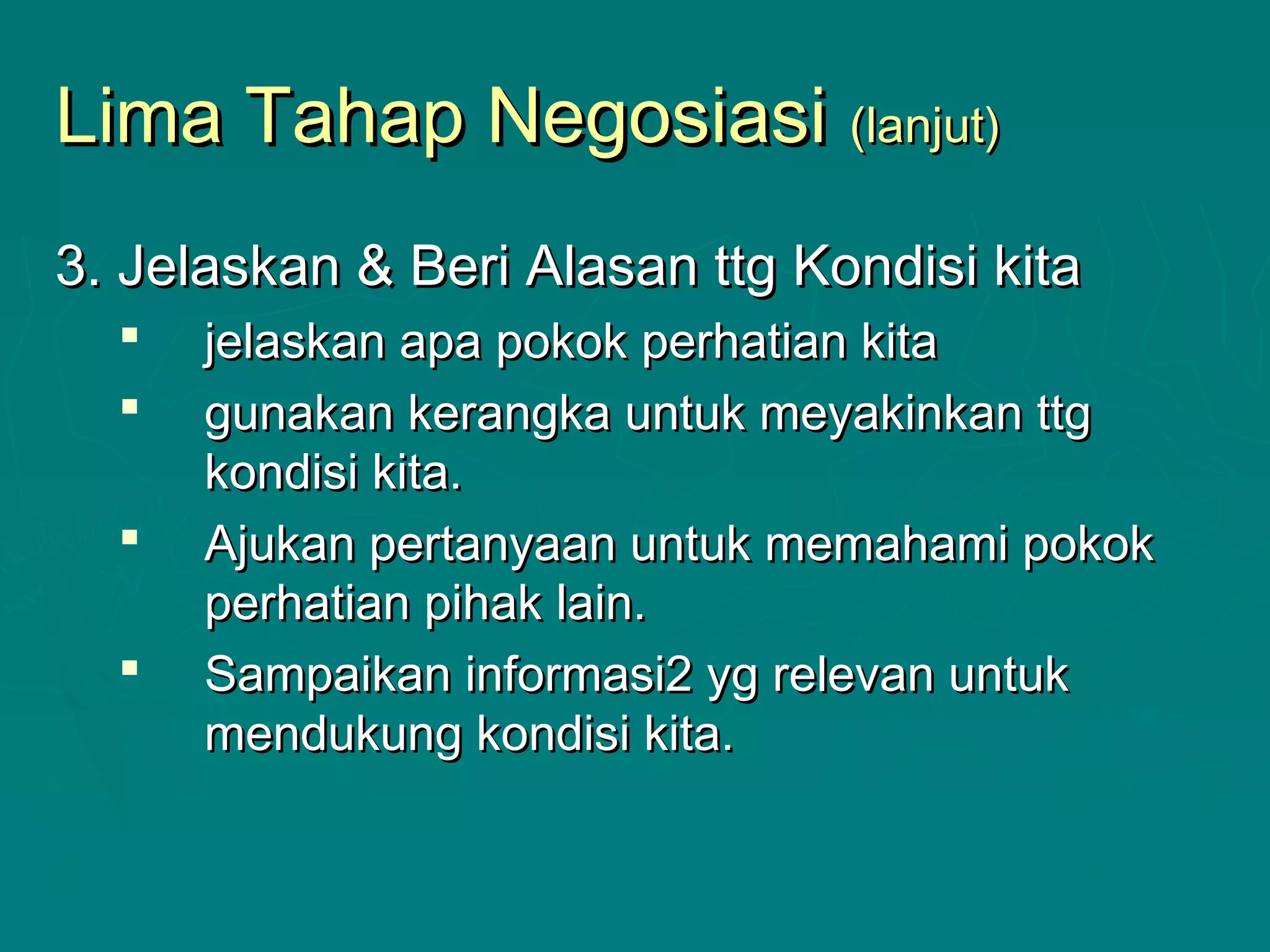TEKNIK NEGOSIASI - MATERI : NEGOSIASI | PPT