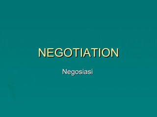 TEKNIK NEGOSIASI - MATERI : NEGOSIASI | PPT