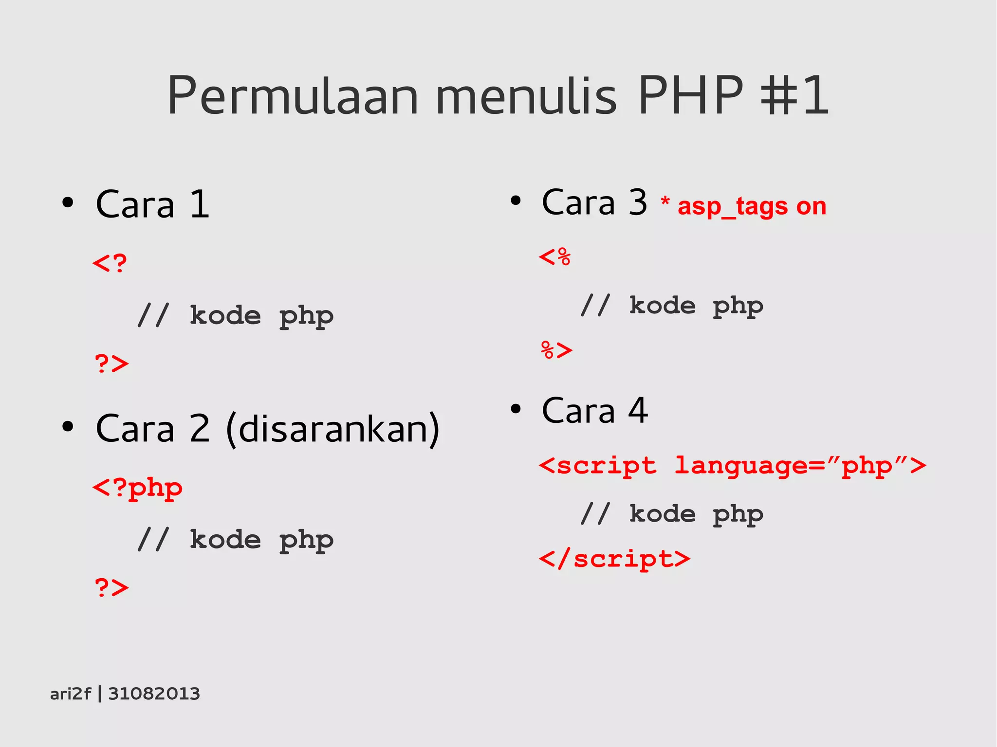 Pertemuan1 - PHP Dasar | PDF