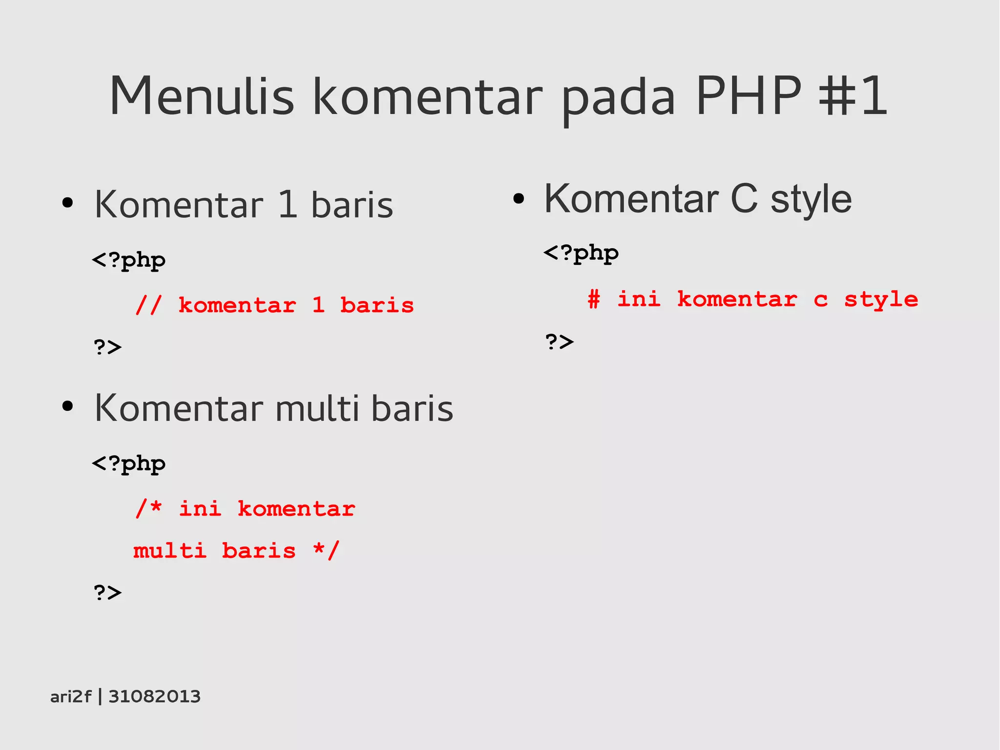 Pertemuan1 - PHP Dasar | PDF