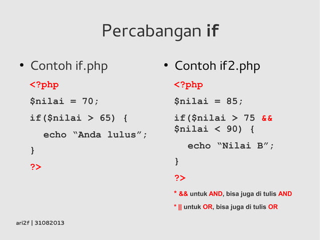 Pertemuan1 - PHP Dasar | PPT