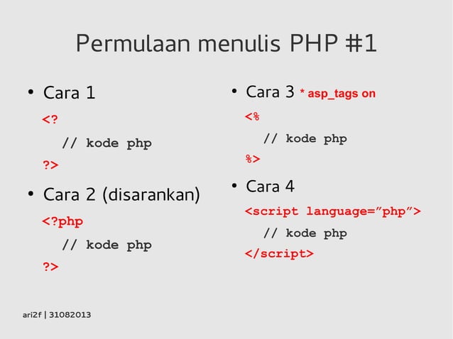 Pertemuan1 - PHP Dasar | PDF