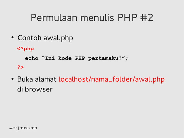 Pertemuan1 - PHP Dasar | PDF