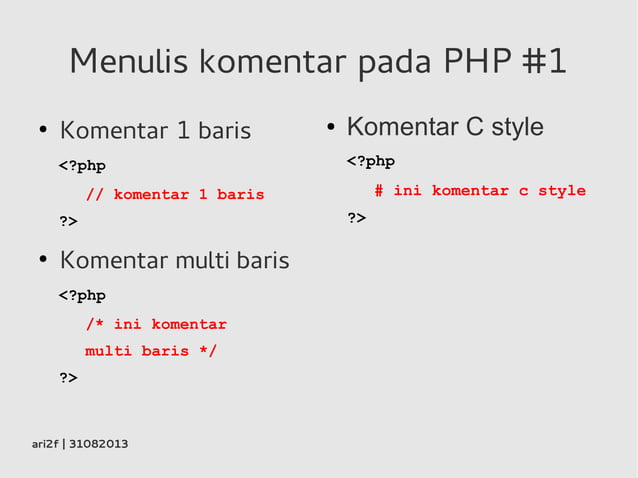 Pertemuan1 - PHP Dasar | PDF