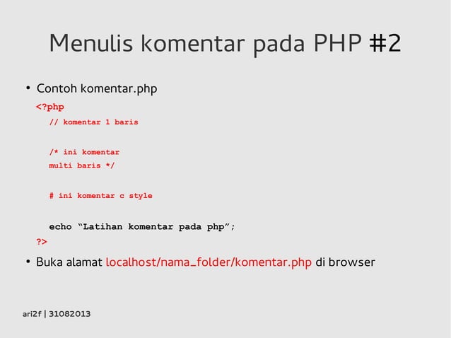 Pertemuan1 - PHP Dasar | PDF
