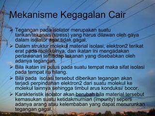 Pengaruh Tegangan Tinggi pada Isolasi Cair | PDF