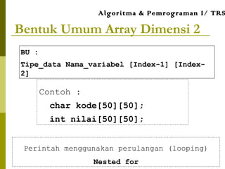 Pertemuan 10 : Algoritma & Pemrograman | PPT