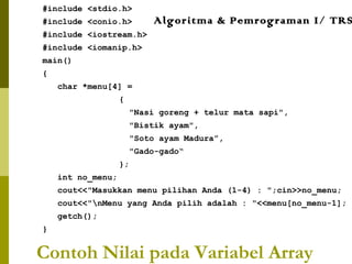 Pertemuan 10 : Algoritma & Pemrograman | PPT