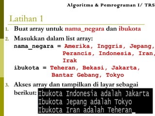 Pertemuan 10 : Algoritma & Pemrograman | PPT