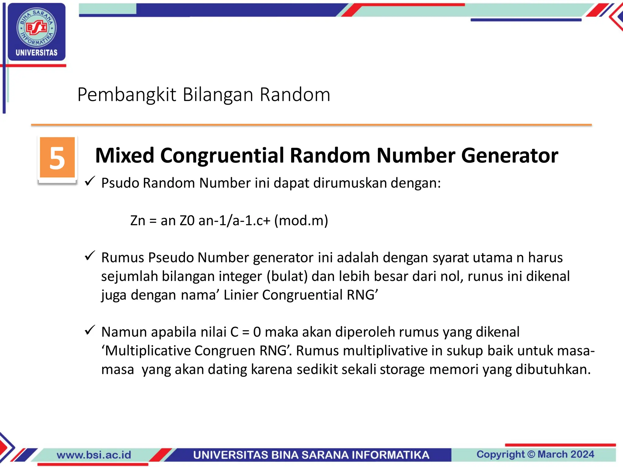 Simulasi bilangan acak Pembangkit bilangan random | PDF