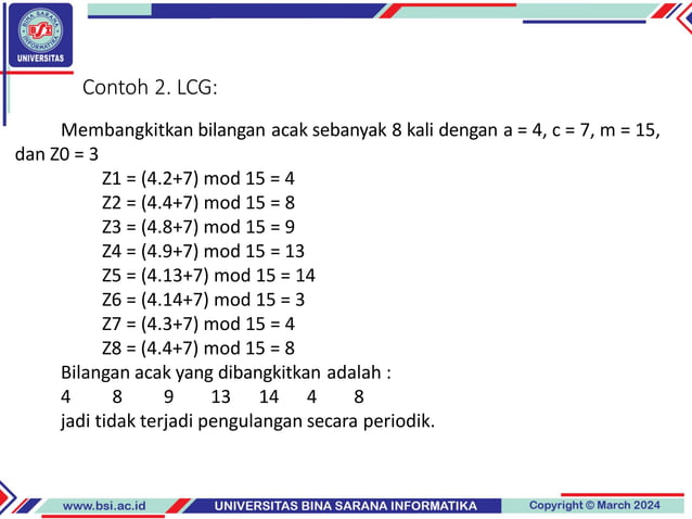 Simulasi bilangan acak Pembangkit bilangan random | PDF