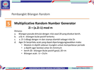Simulasi bilangan acak Pembangkit bilangan random | PDF