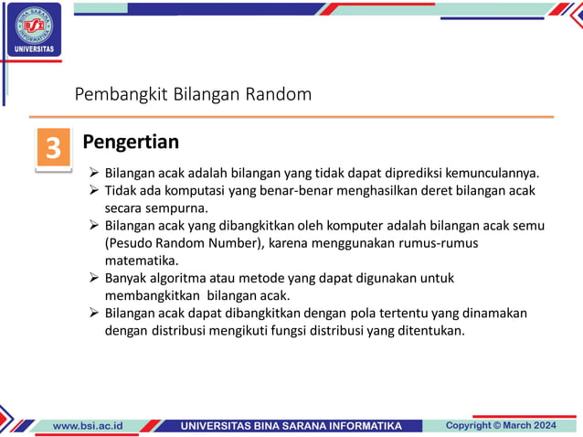 Simulasi bilangan acak Pembangkit bilangan random | PDF
