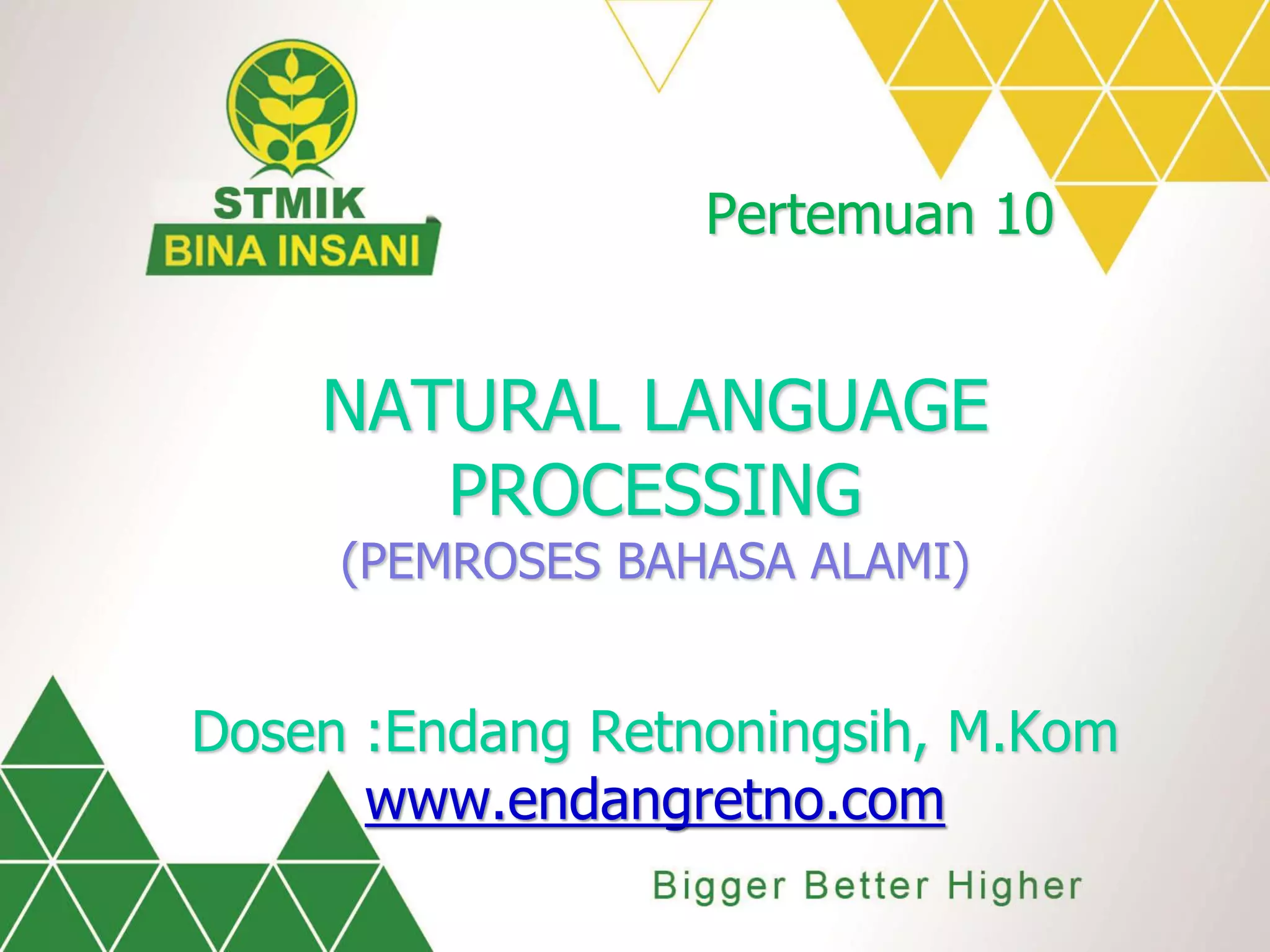 Pertemuan 10 Natural Language Processing | PDF