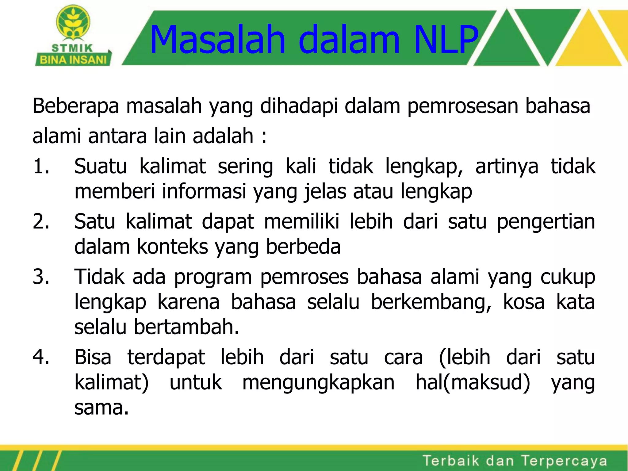 Pertemuan 10 Natural Language Processing | PDF
