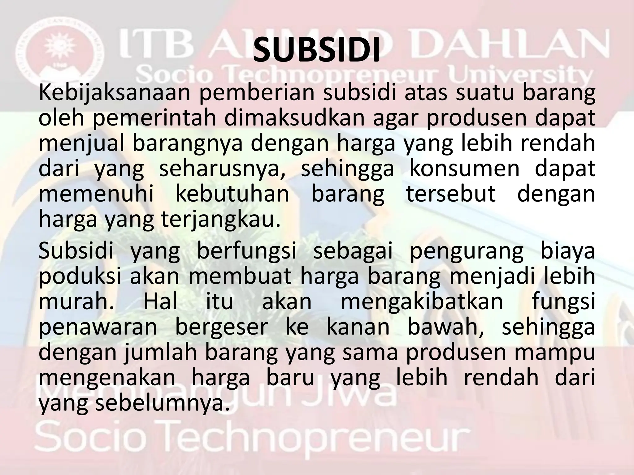 Pajak dan Subsidi dalam keseimbangan pasar | PDF
