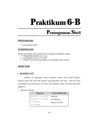 Pertemuan10 pemrograman shell - b | PDF
