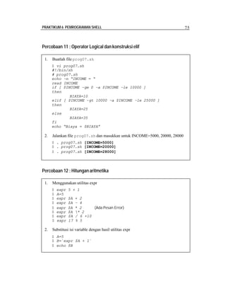 Pertemuan10 pemrograman shell - b | PDF