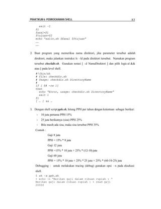Pertemuan10 pemrograman shell - b | PDF