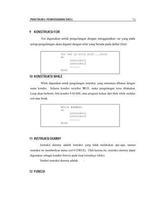 Pertemuan10 pemrograman shell - b | PDF