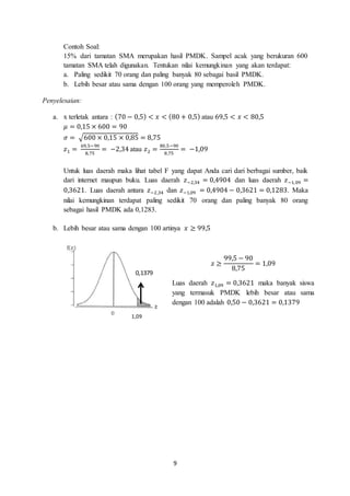 Pertemuan 10 (distribusi binomial, poisson, distribusi normal) edit | DOCX