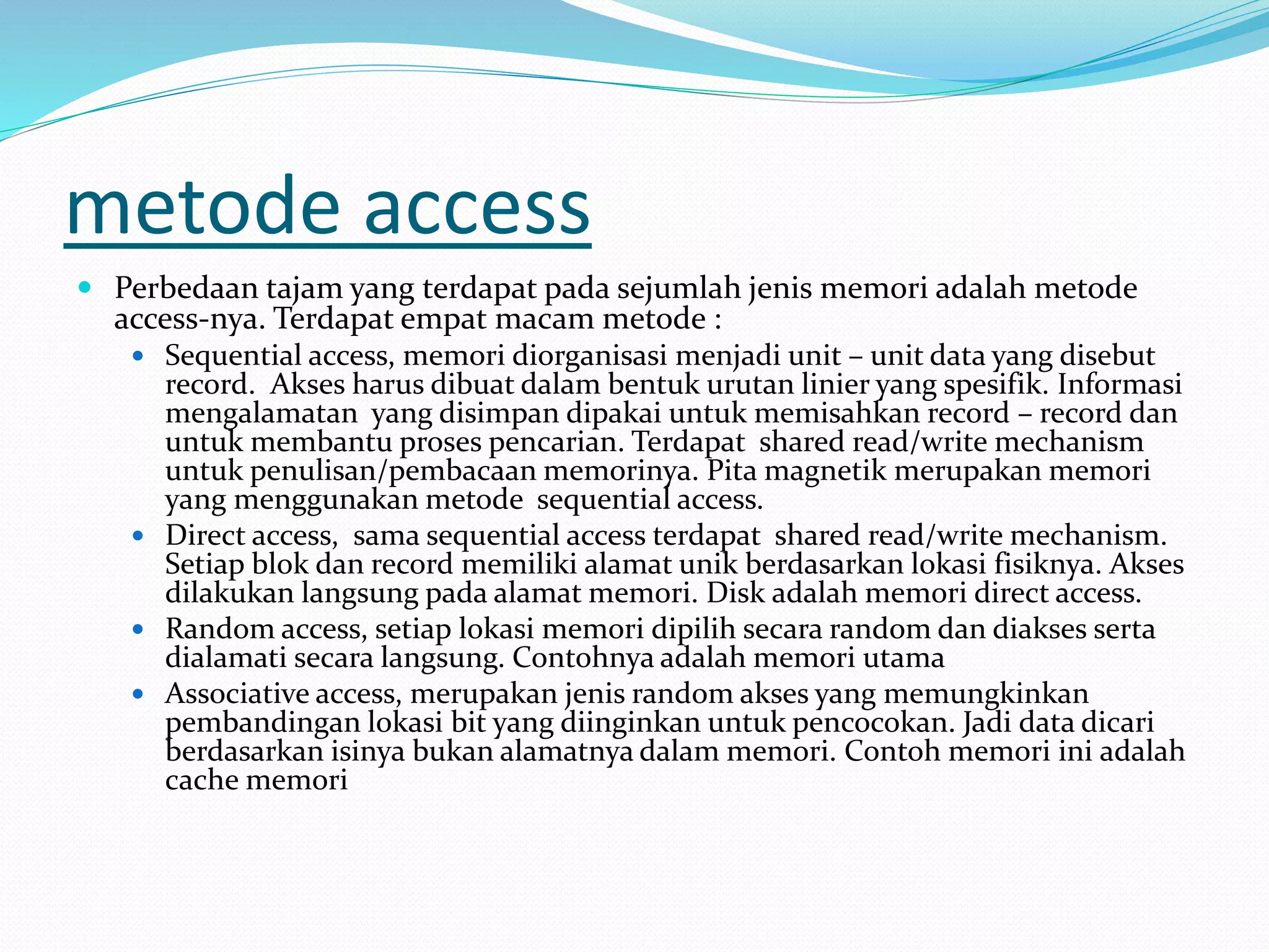 Pertemuan 10 memory | PPTX