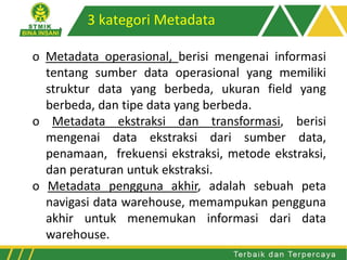 Pertemuan 10 Metadata Datawarehouse | PDF