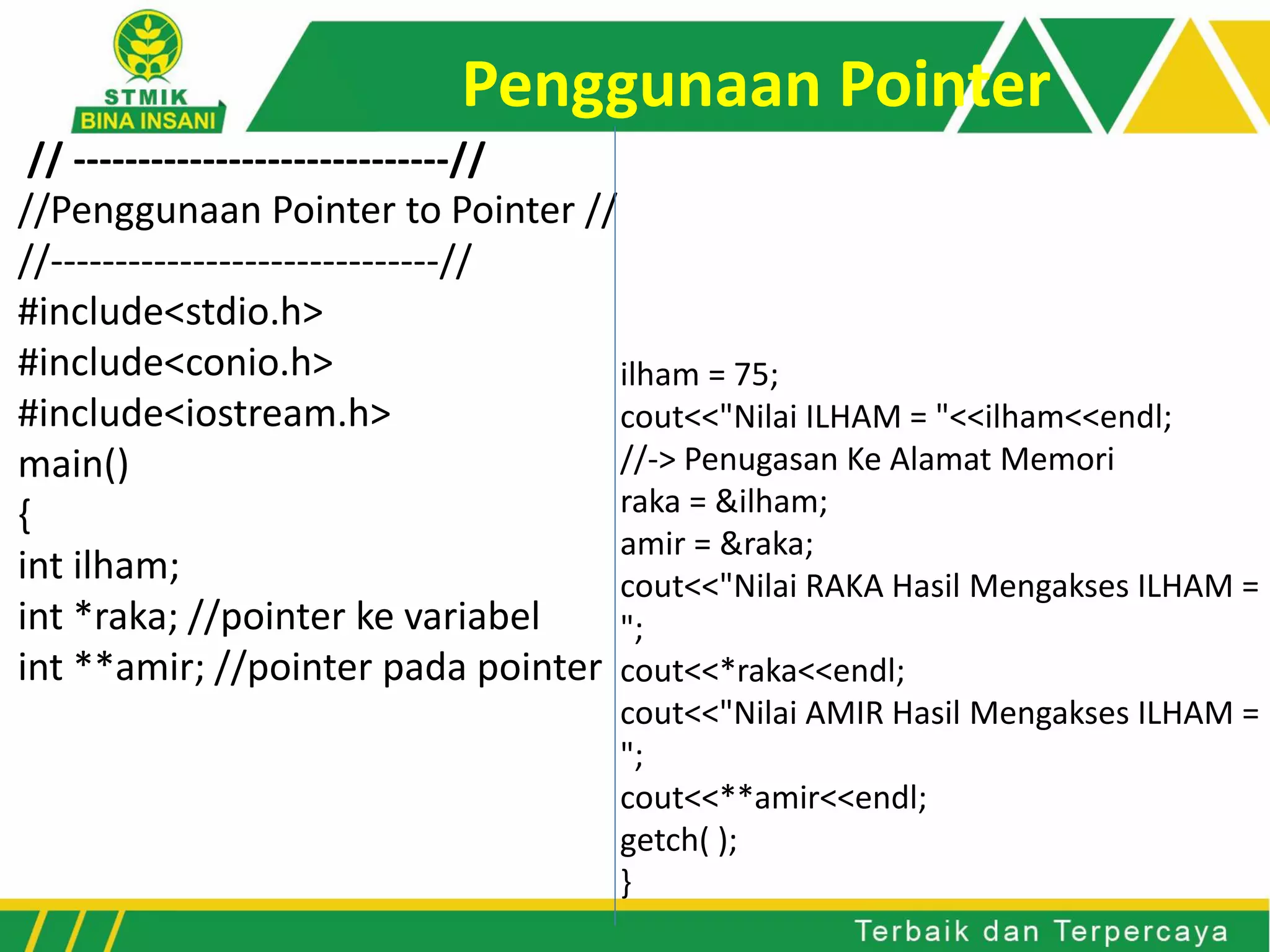 Pertemuan 10 Pointer dan Macro | PDF