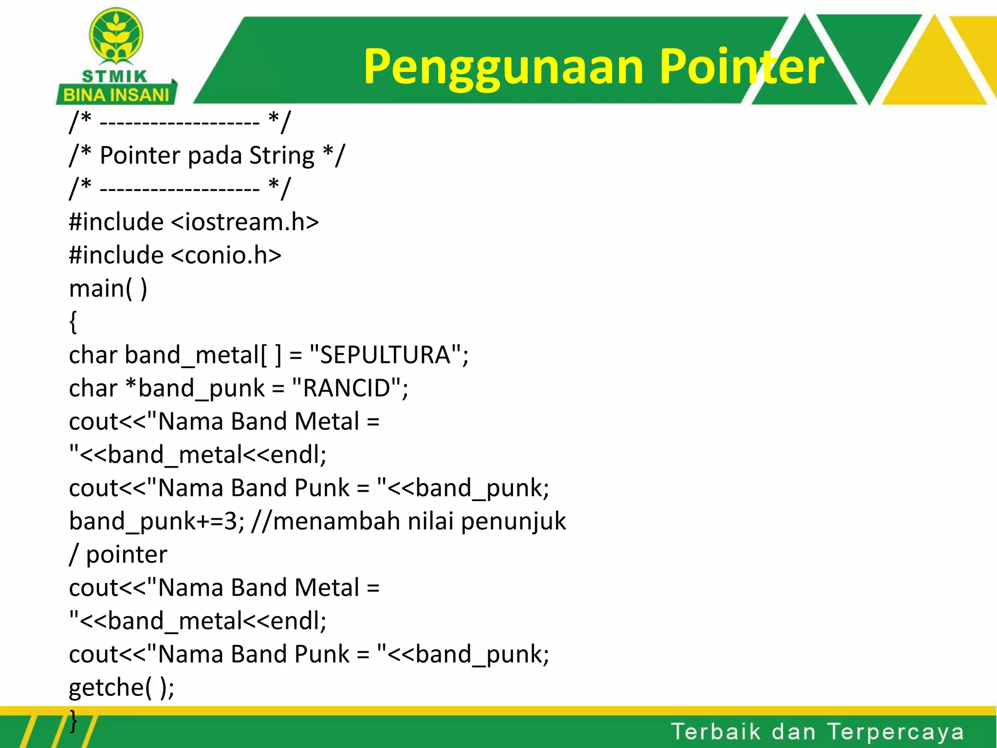 Pertemuan 10 Pointer dan Macro | PDF