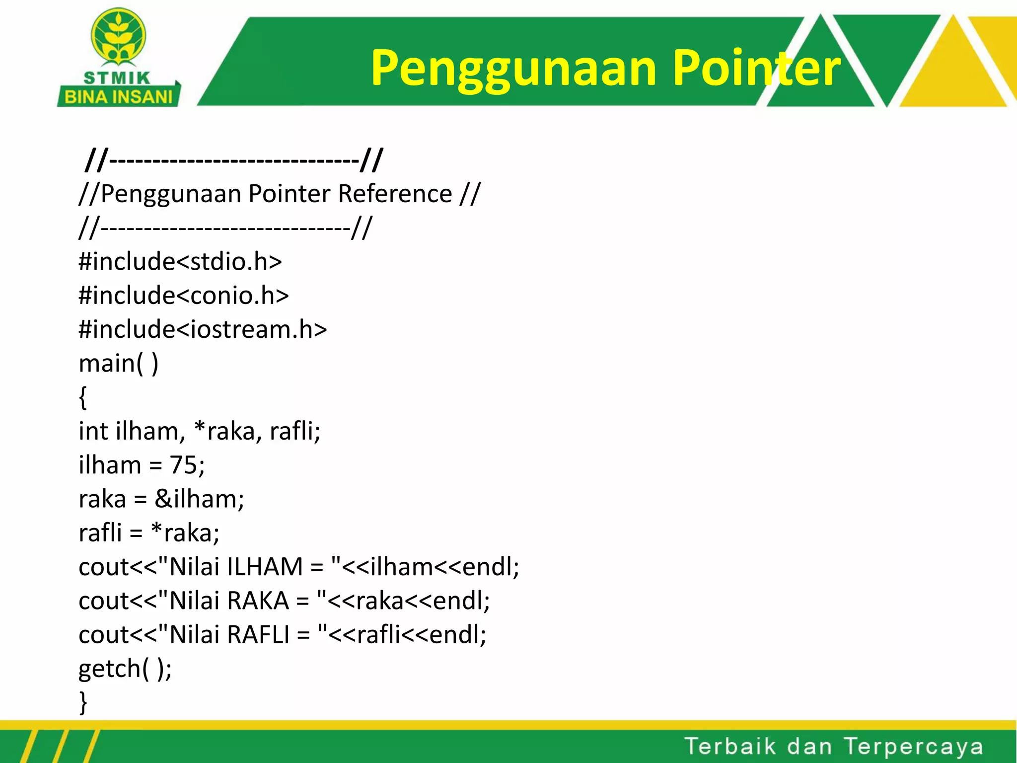 Pertemuan 10 Pointer dan Macro | PDF