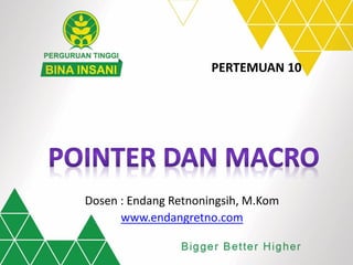 Pertemuan 10 Pointer dan Macro | PDF
