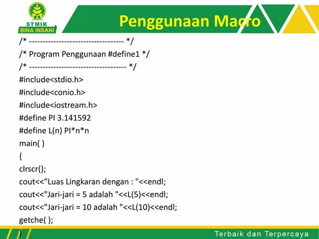 Pertemuan 10 Pointer Dan Macro Ppt 