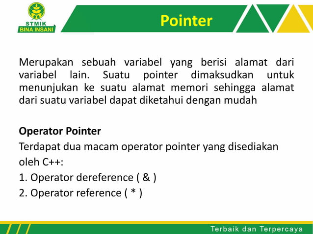 Pertemuan 10 Pointer dan Macro | PPT