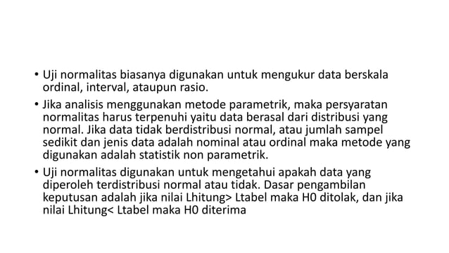 PERTEMUAN 11 - UJI NORMALITAS DAN HOMOGENITAS DATA | PPTX
