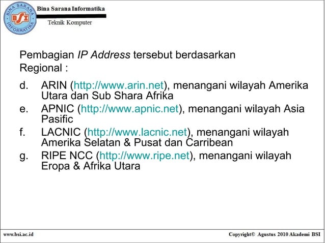 Pertemuan 11 ip address | PPT