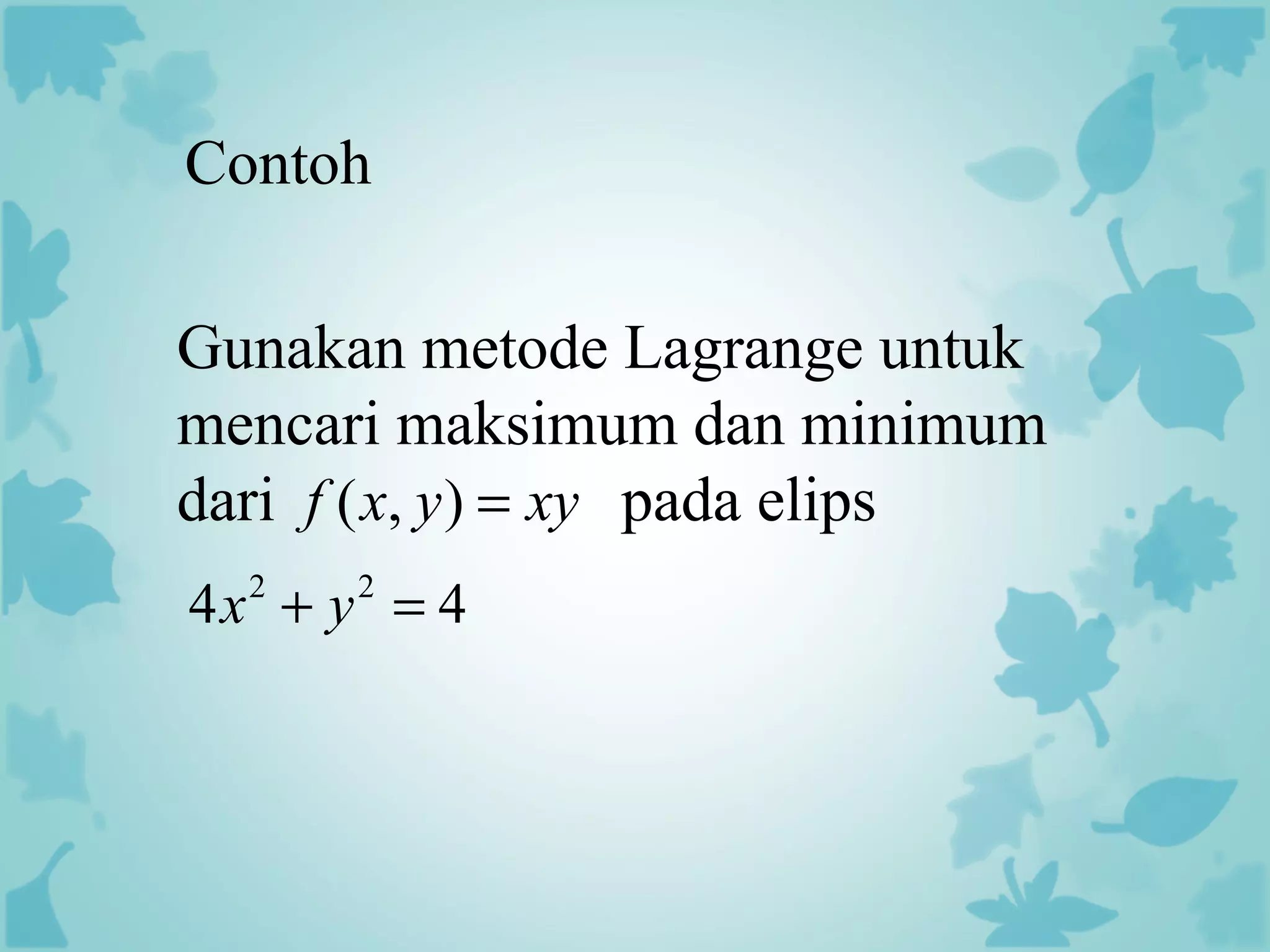 Pertemuan 11 pengali lagrange | PPT