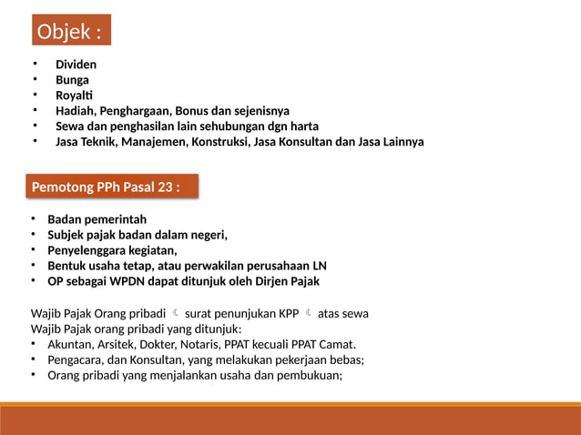 Overview Perpajakan - PPh Pasal 23. pptx | PPTX