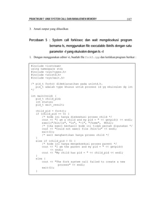 Pertemuan11 unix system call dan manajemen memory | PDF